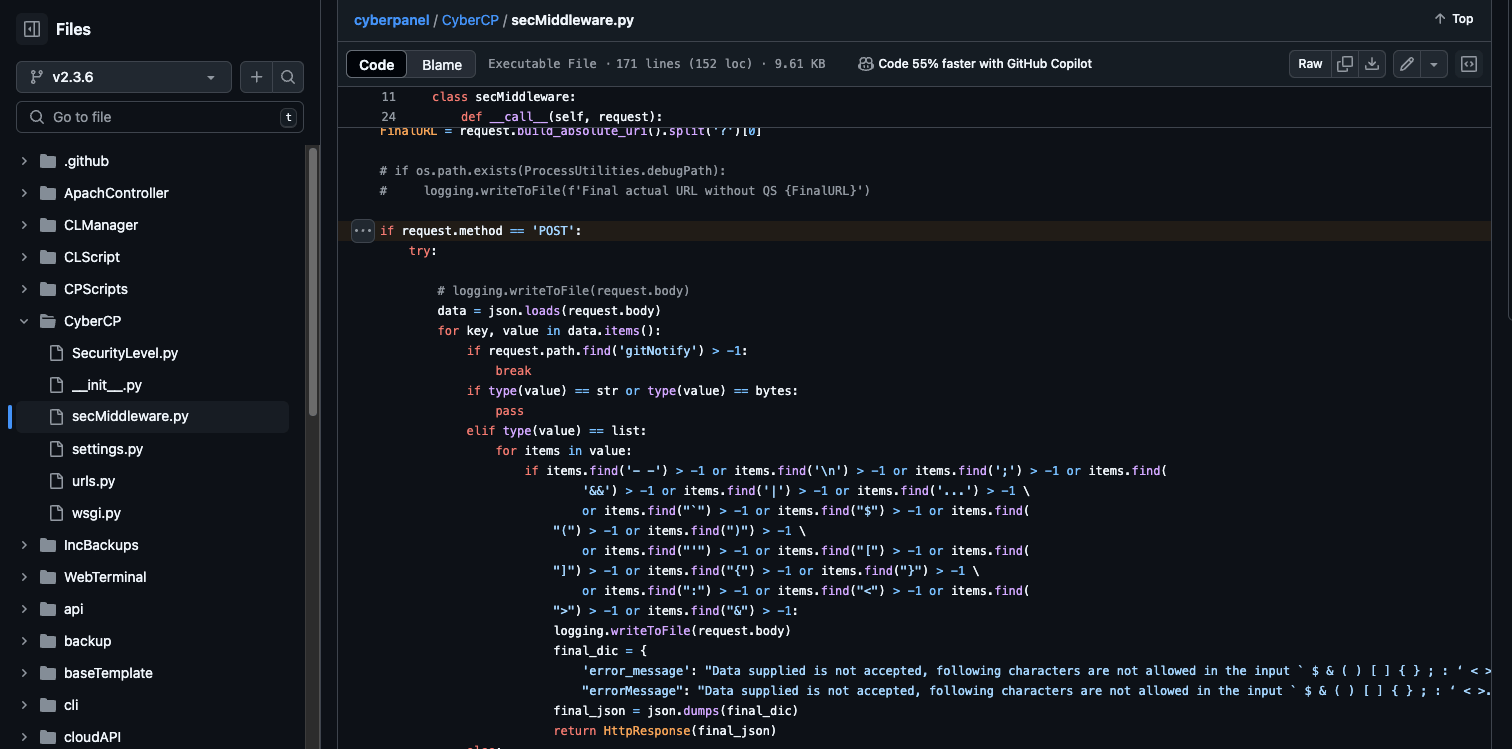 CyberPanel v2.3.6 远程命令执行（CVE-2024-51567）漏洞分析